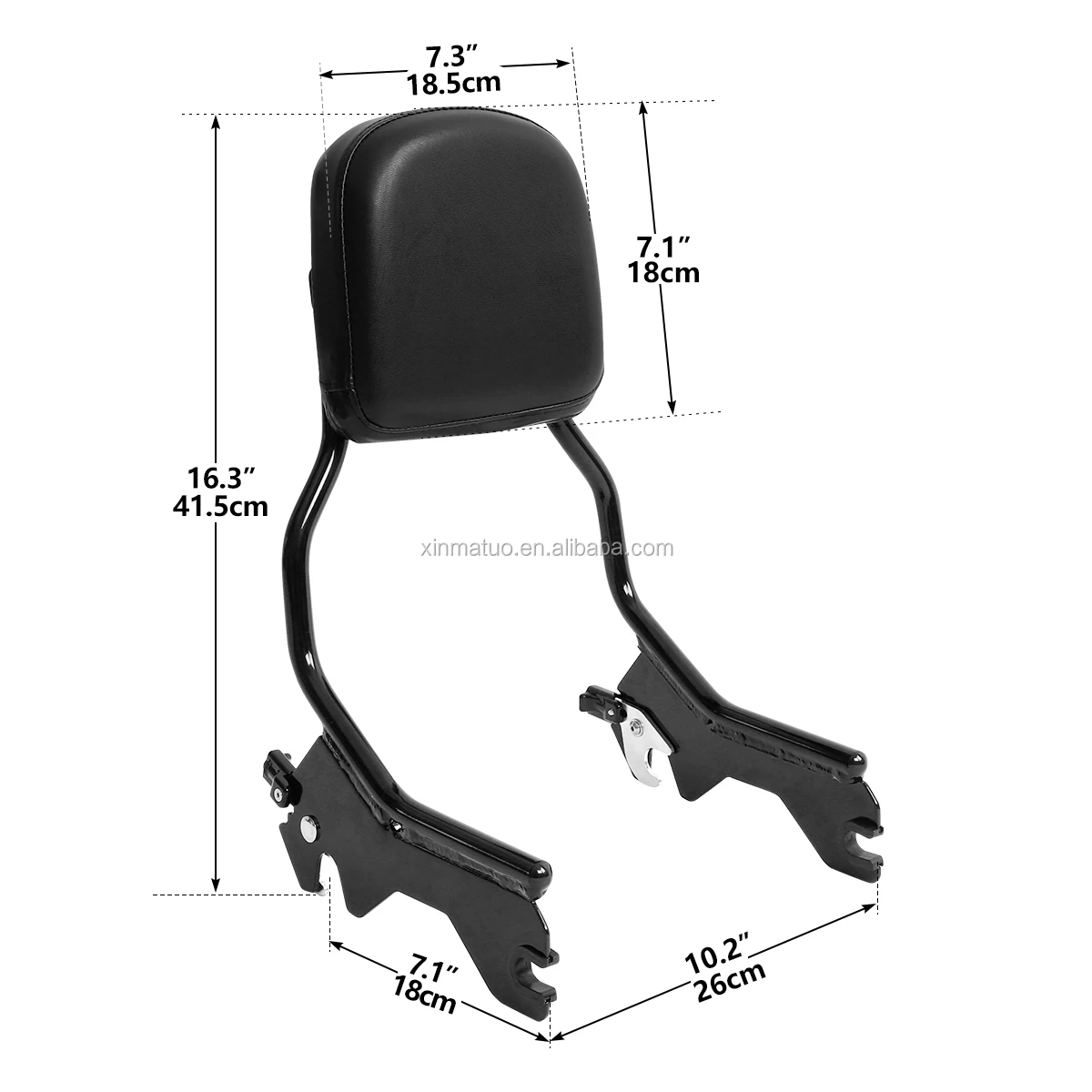 Xinmatuo Xf2906a30-b Sissy Bar Backrest Pad Upright Standard Height For ...