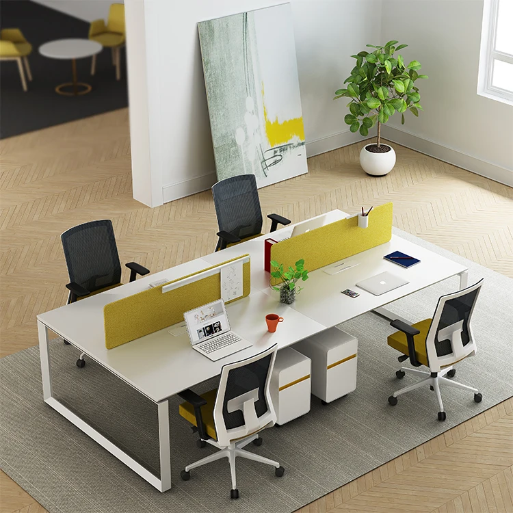 Modern 4 Person Office Desk - Stylish & Functional
