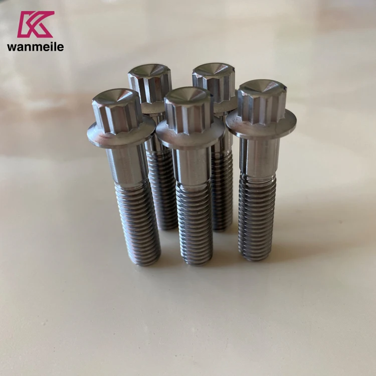 Gr5 M7 M8 Titanium 12 Point Flange Bolts And Nuts For Wheel Hub - Buy ...