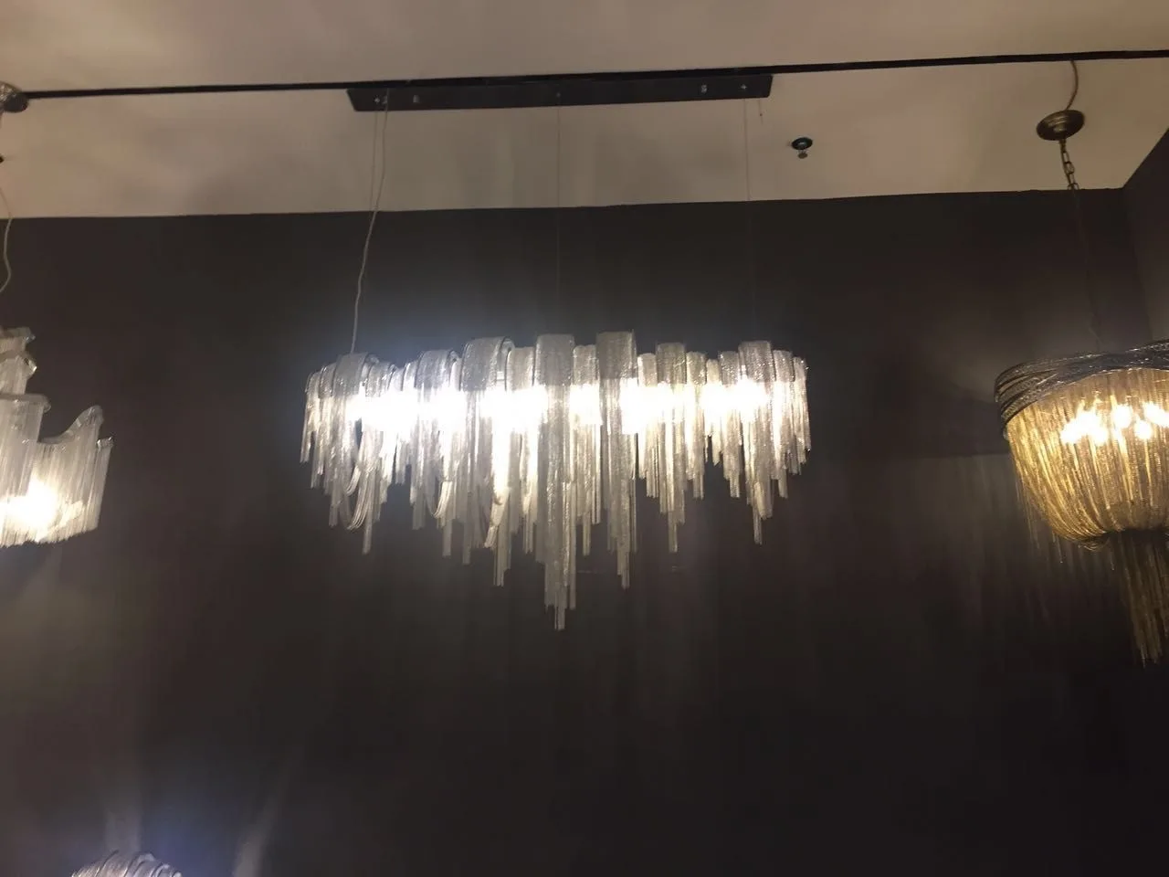 High Ceiling Pendant Light Chain Hanging Hotel Lobby Modern Chandelier