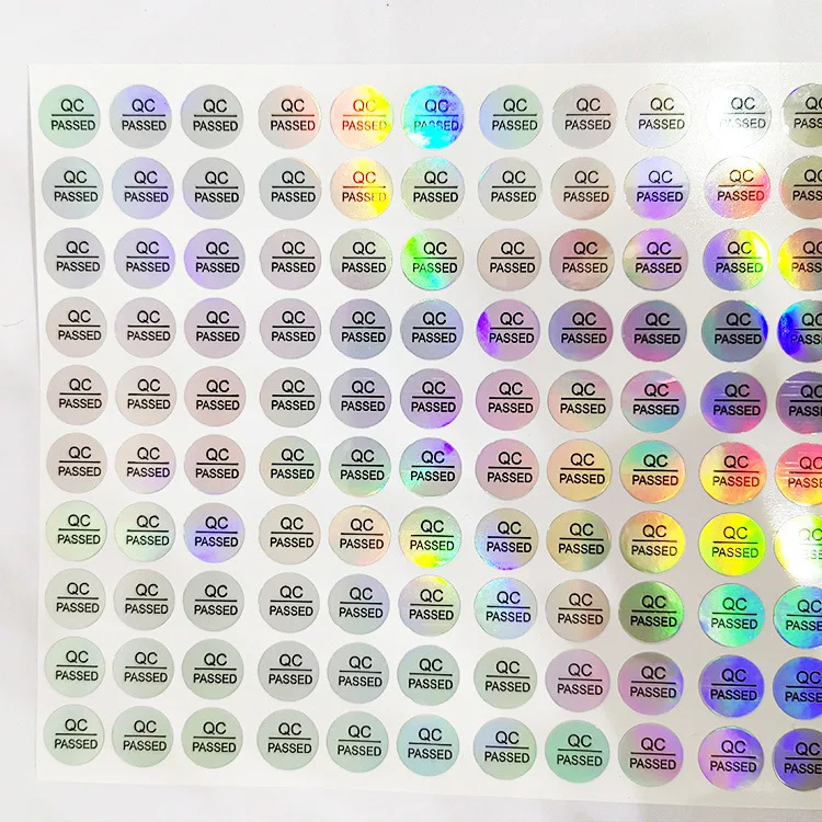 Hot Sale Customized Printed Qc Pass Sticker Label Hologram Round Paper ...