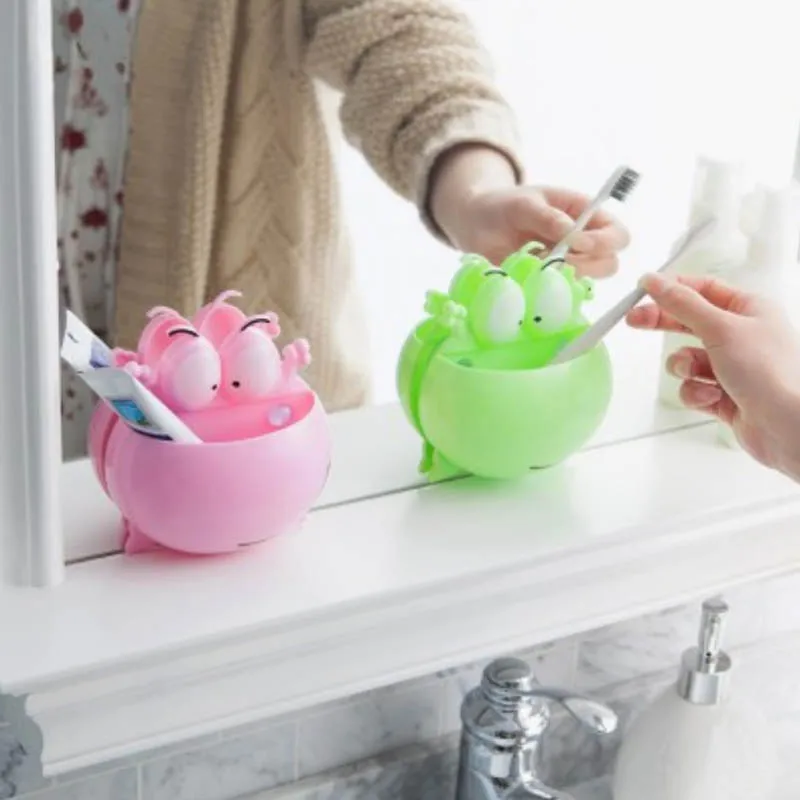 Cute Cartoon Frog Toothbrush Holder Kids Tooth Brushes Storage For ...
