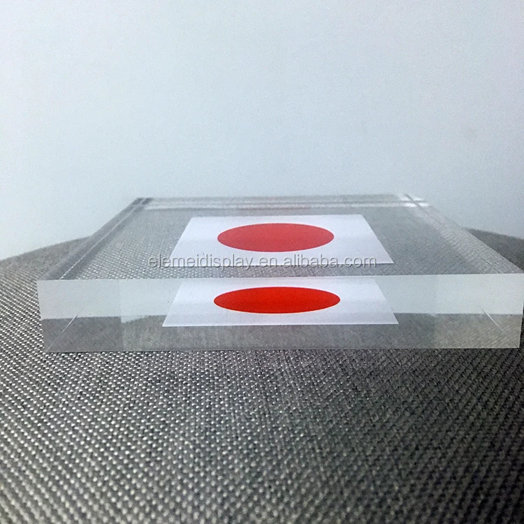 Plexiglass Printed Logo Block 15mm Thick Standing Clear Glass Acrylic ...