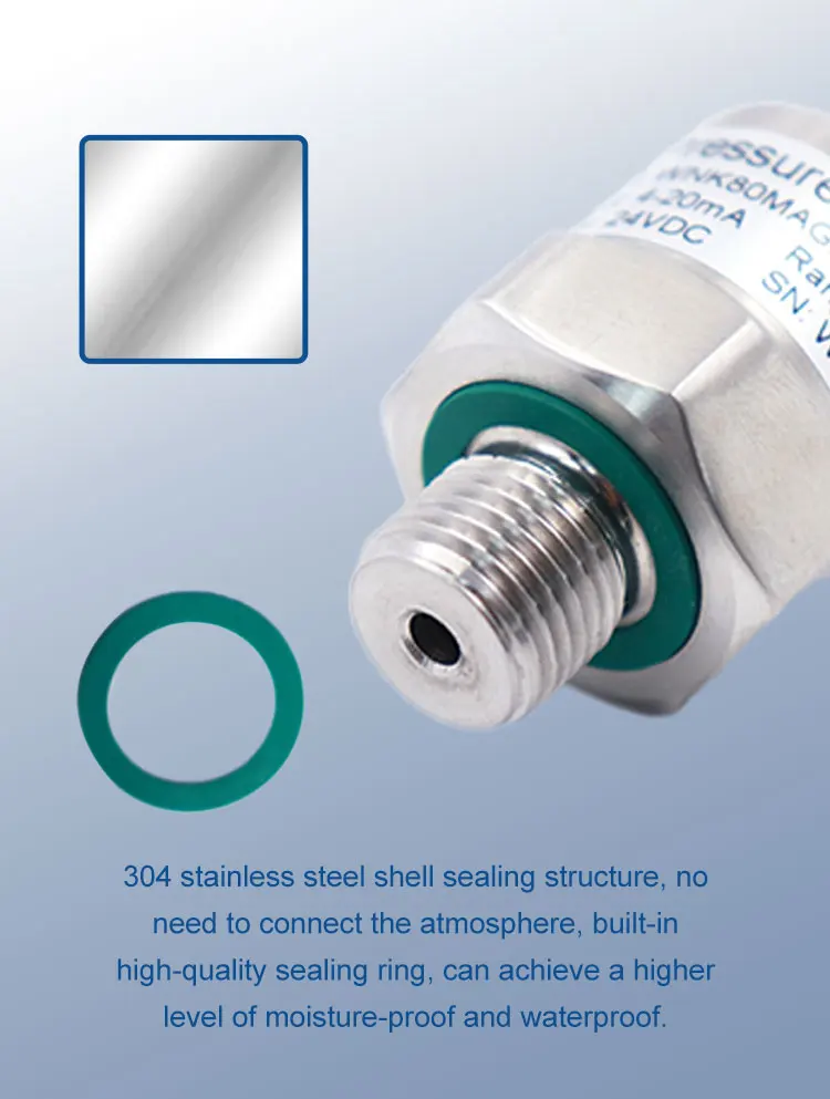 Wnk 4-20ma 1-5v 0-60bar Vacuum Absolute Pressure Sensor For Water Air ...