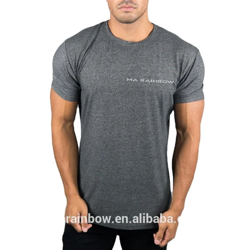 95% Cotton 5% Spandex Custom Printed Short Sleeve Gym T Shirt Slim ...