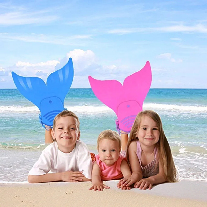 New Little Mermaid Tails And Swimming Fins For Kids,Improved Strap ...