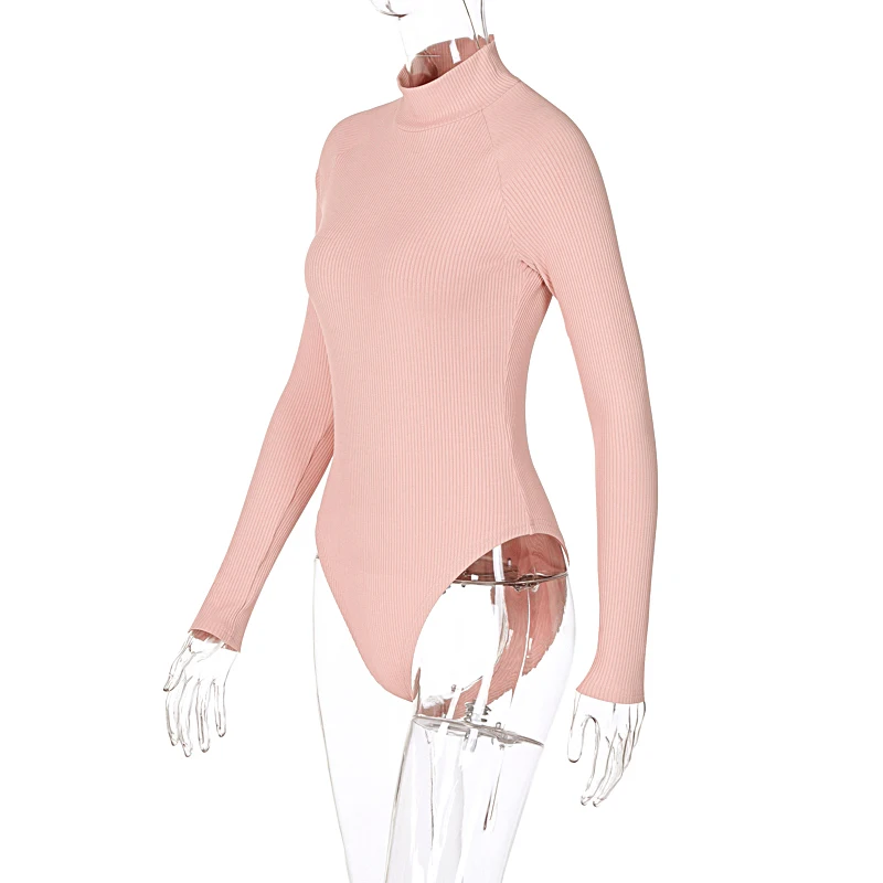 2021fall Winter Rib Knit Long Sleeve Body Clothing Women Slim Fit Solid ...