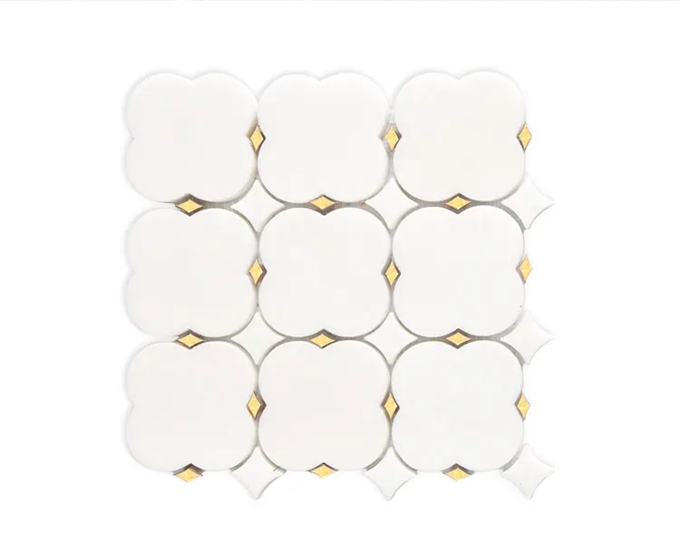White Creative Irregular Backsplash - Metal Diamond Tiles