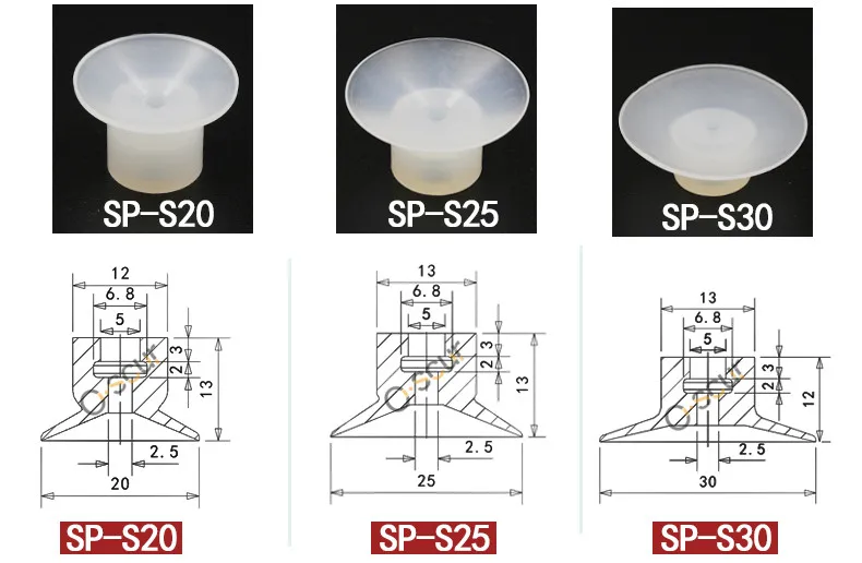Flat Suction Cup 10mm - Adjustable Vacuum Suction Cup