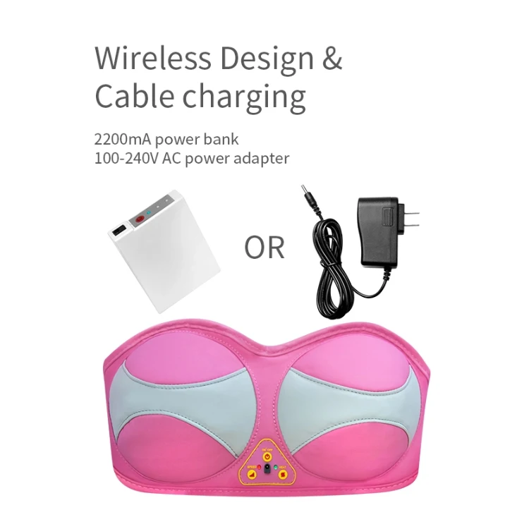 Wireless Design Usb Charging Breast Care Massager Electric Heated Bra ...