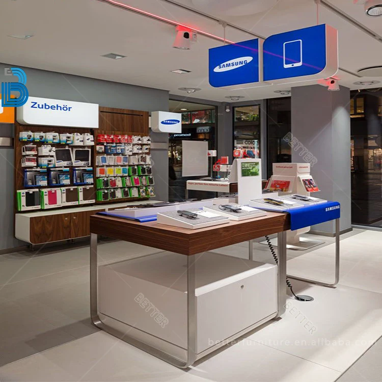 Simple Modern Computer Shop Interior Design - Laptop Display Cabinet