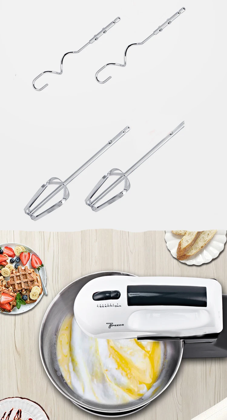 Electric Hand Mixer Cake With Stainless Beaters Food Mixer With Bowl 7 ...