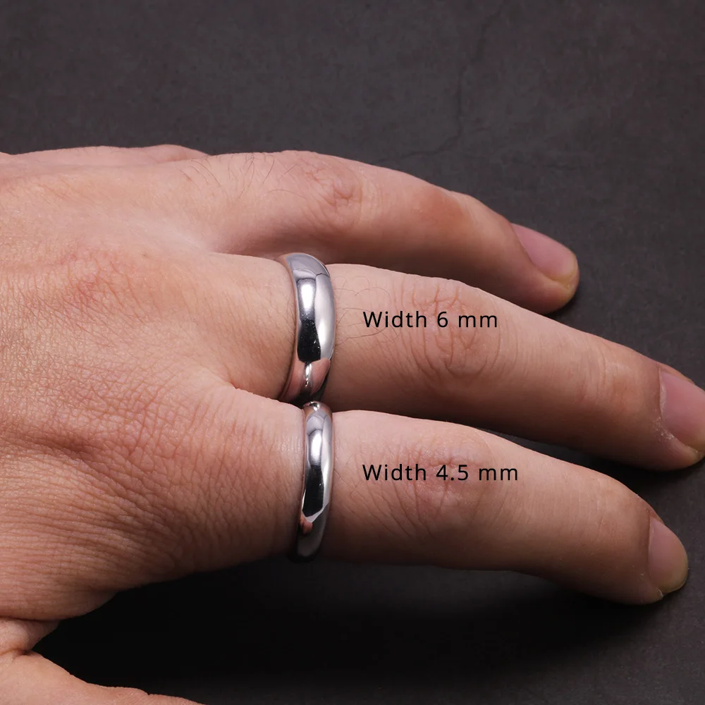 2mm 4.5mm 6mm 925 Pure Silver Jewelry Finger Rings for Lovers
