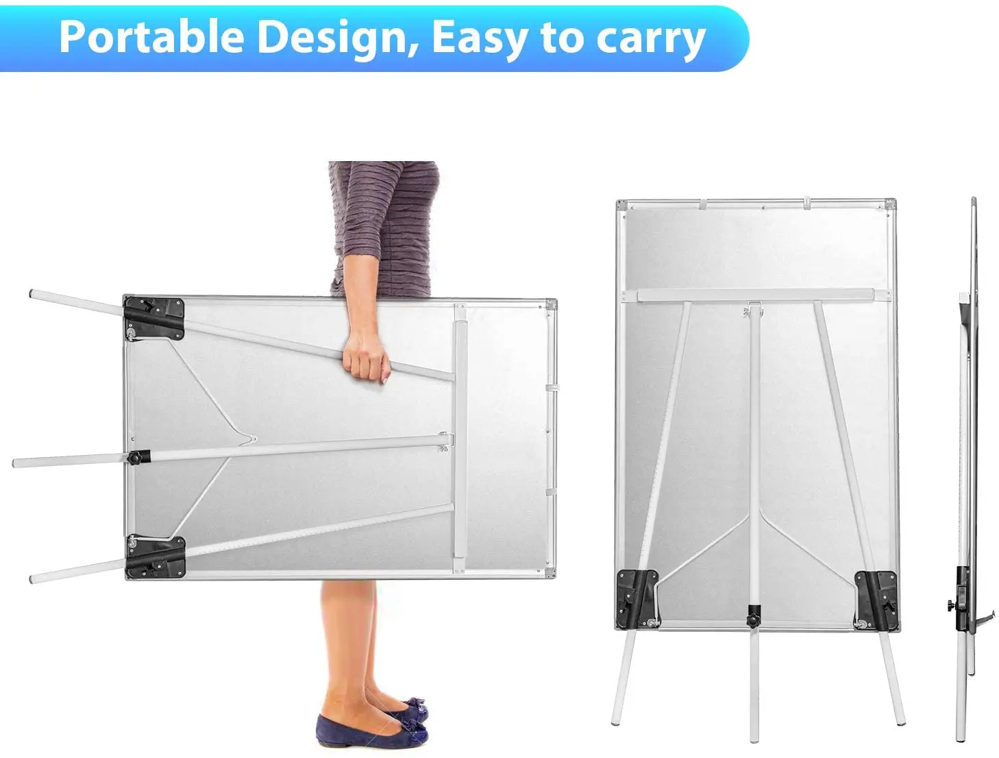 Easel White Board Magnetic Tripod Whiteboard Portable Dry Erase Board ...