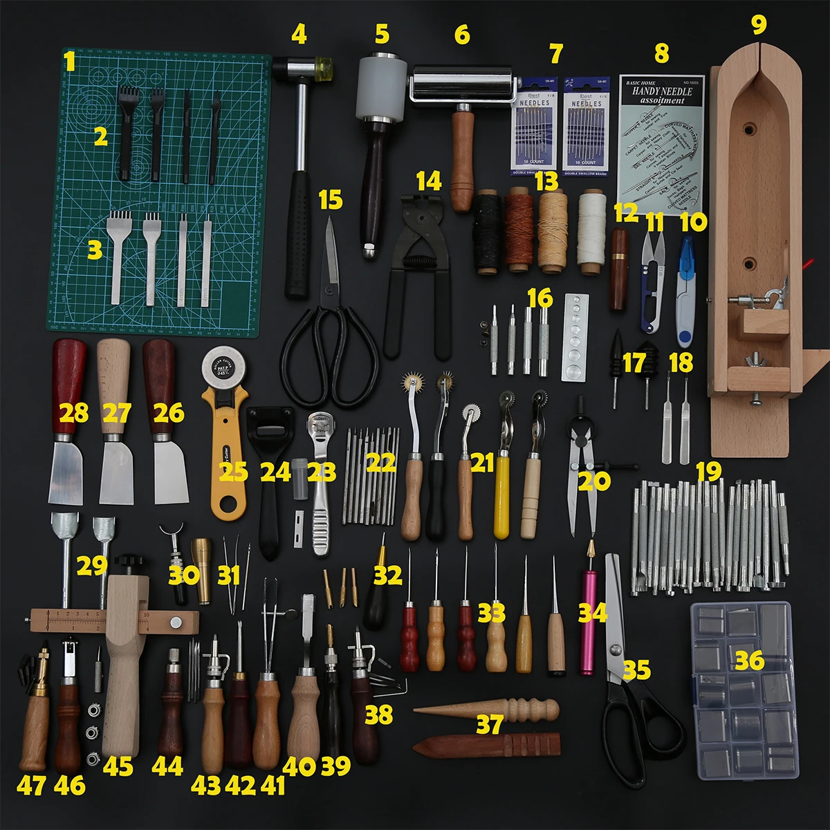 L7-2 DIY Handmade Leather Working Tools Set - Professional Craft Kit