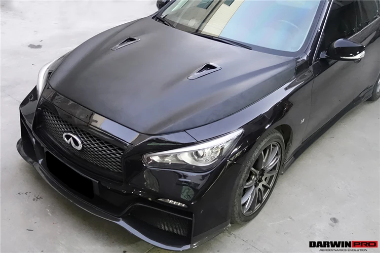 Darwinpro Aur Style Carbon Fiber Hood Bonnet Forinfiniti Q50 Q50s Sedan ...