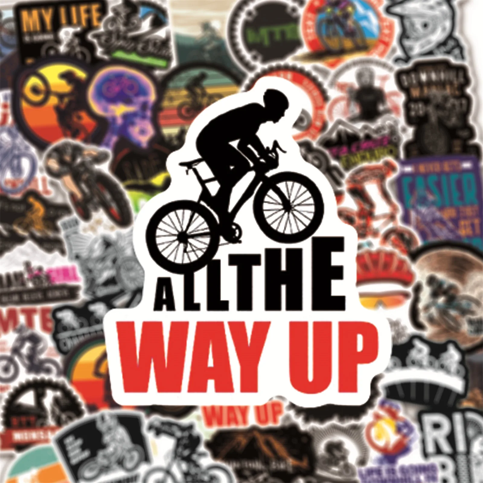 50pcs Ride Bike Vinyl Waterproof Pvc Stickers For Laptop Motorcycle ...