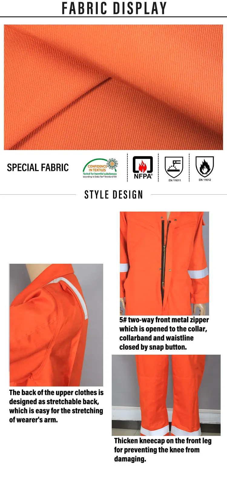 Oem Industry Safety Orange Coveralls Working Uniform Workwear For ...