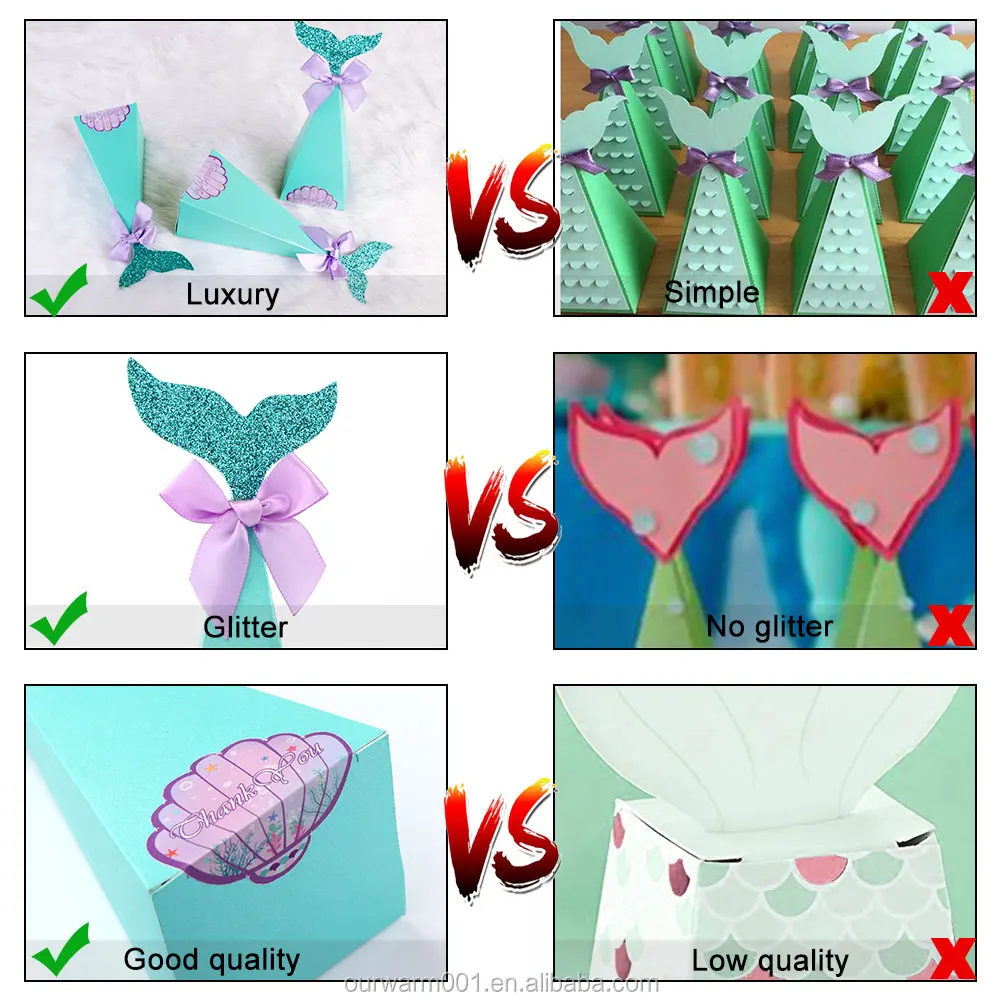 Ourwarm 10 Pcs Mermaid Party Supplies Baby Show Decorations Mermaid ...