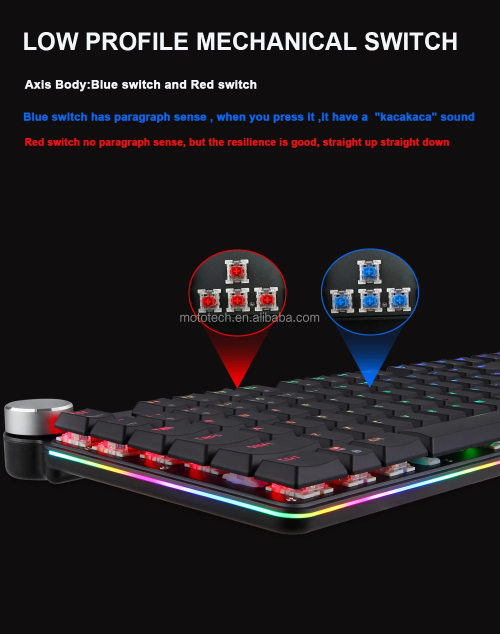 Motospeed GK81 Wireless Mechanical Keyboard - 104 Keys