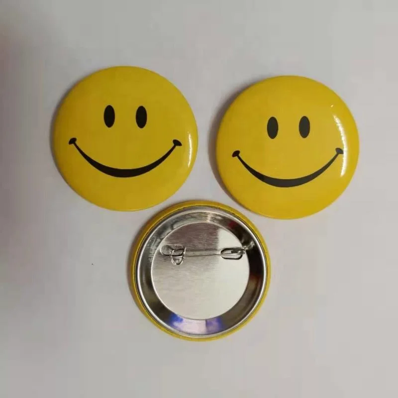 Cheap 38mm Smily Face Tin Button Badge With Needle For Promotion - Buy ...
