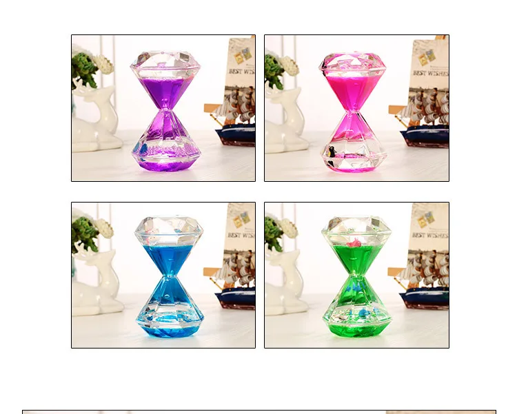Creative Double Color Floating Liquid Oil Acrylic Hourglass Liquid ...