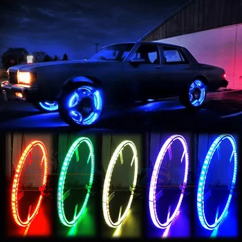 15.5" Illuminated Led Wheel Rings 4pcs One Kit Rim Light Kit Rgb ...