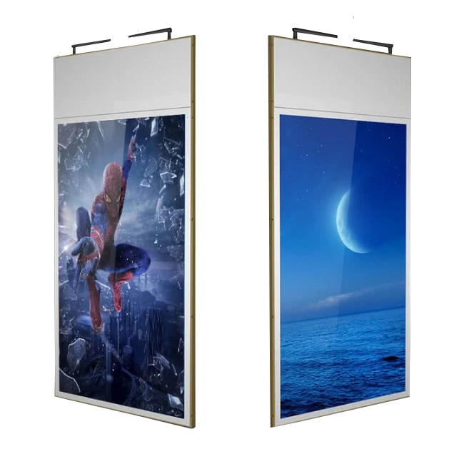 Ceiling Mounted Double-side Digital Signage 55 Inch Dual Advertising ...