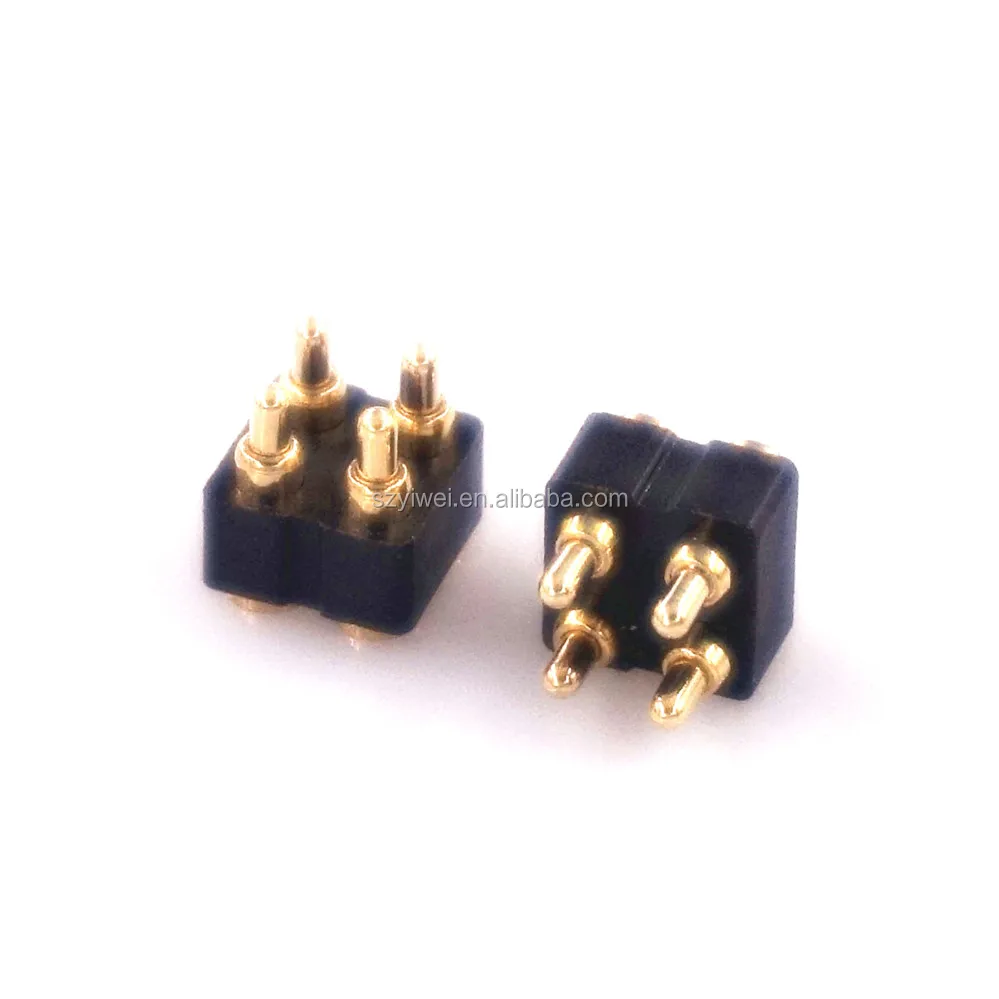 Spring Loaded Pogo Pin Connector - 4 Position, 2.54mm Pitch