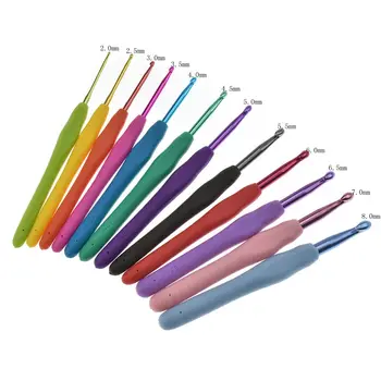 12pcs Assorted Crochet Needles Soft Handle Crochet Hooks Ergonomic ...