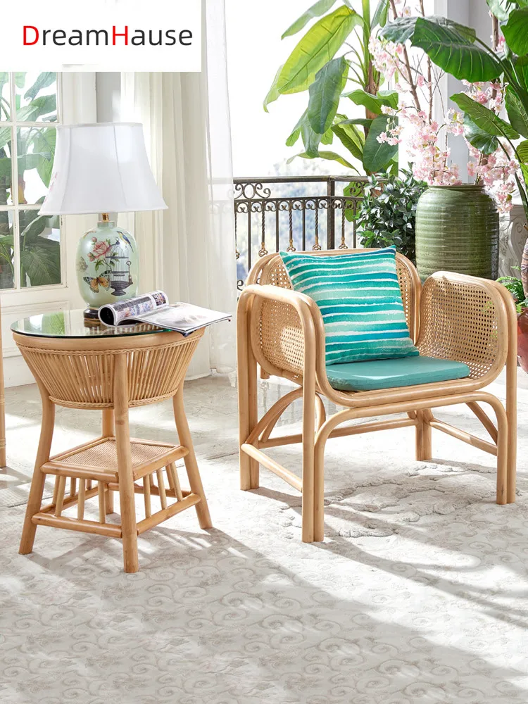 Dreamhause High Quality Nordic Indonesia Rattan Chair Balcony Patio ...