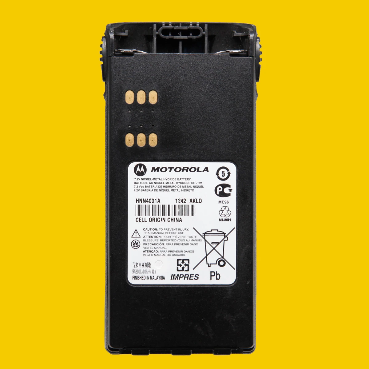 Motorola Rechargeable Ni-mh Battery Hnn4001 For Portable Two-way Radio ...