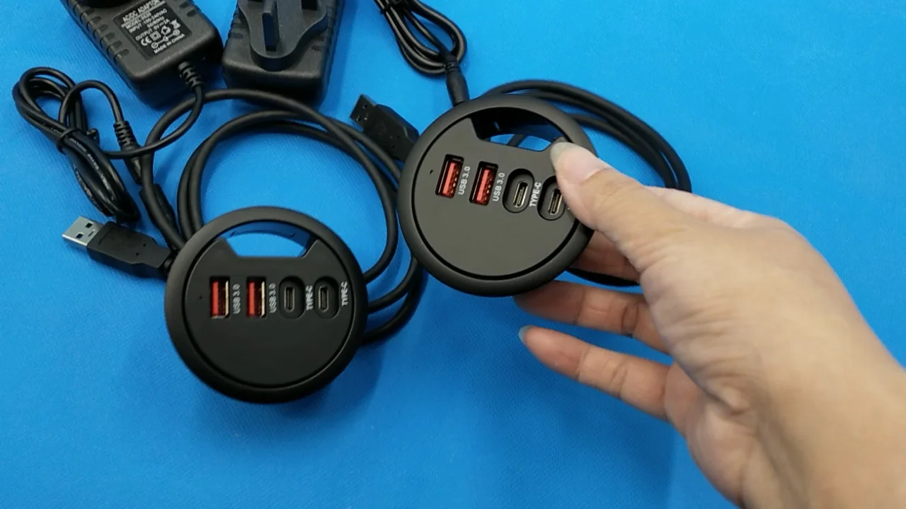 In Desk Round Grommet Usb 3.0 Spliter Usb Hubs For Office Computer Desk ...