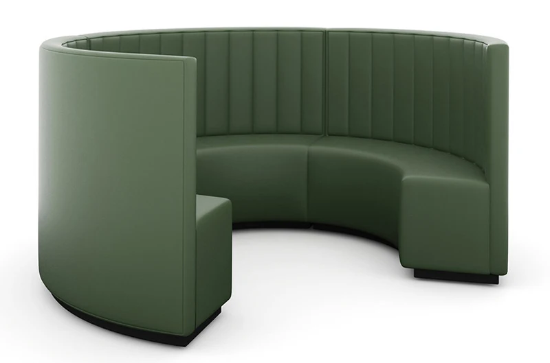 Curved Restaurant Booths Designs Wood Pu Leather U Shape Round Booth ...