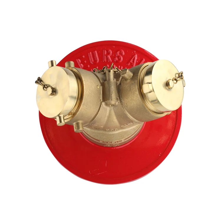 Two Way Fire Hydrant Straight Body FM&UL Brass Siamese Connections with ...