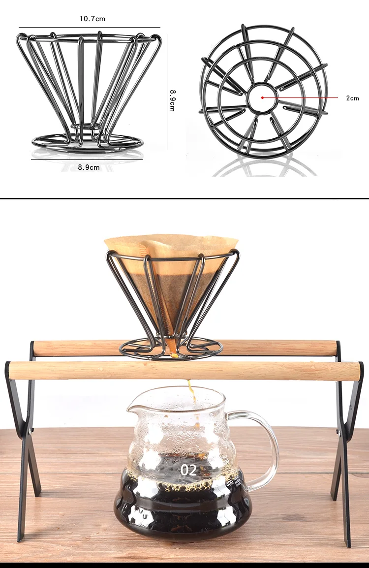 Cafemasy Coffee Tools Metal Wire Mesh Coffee Filter Funnel Shape V60 ...