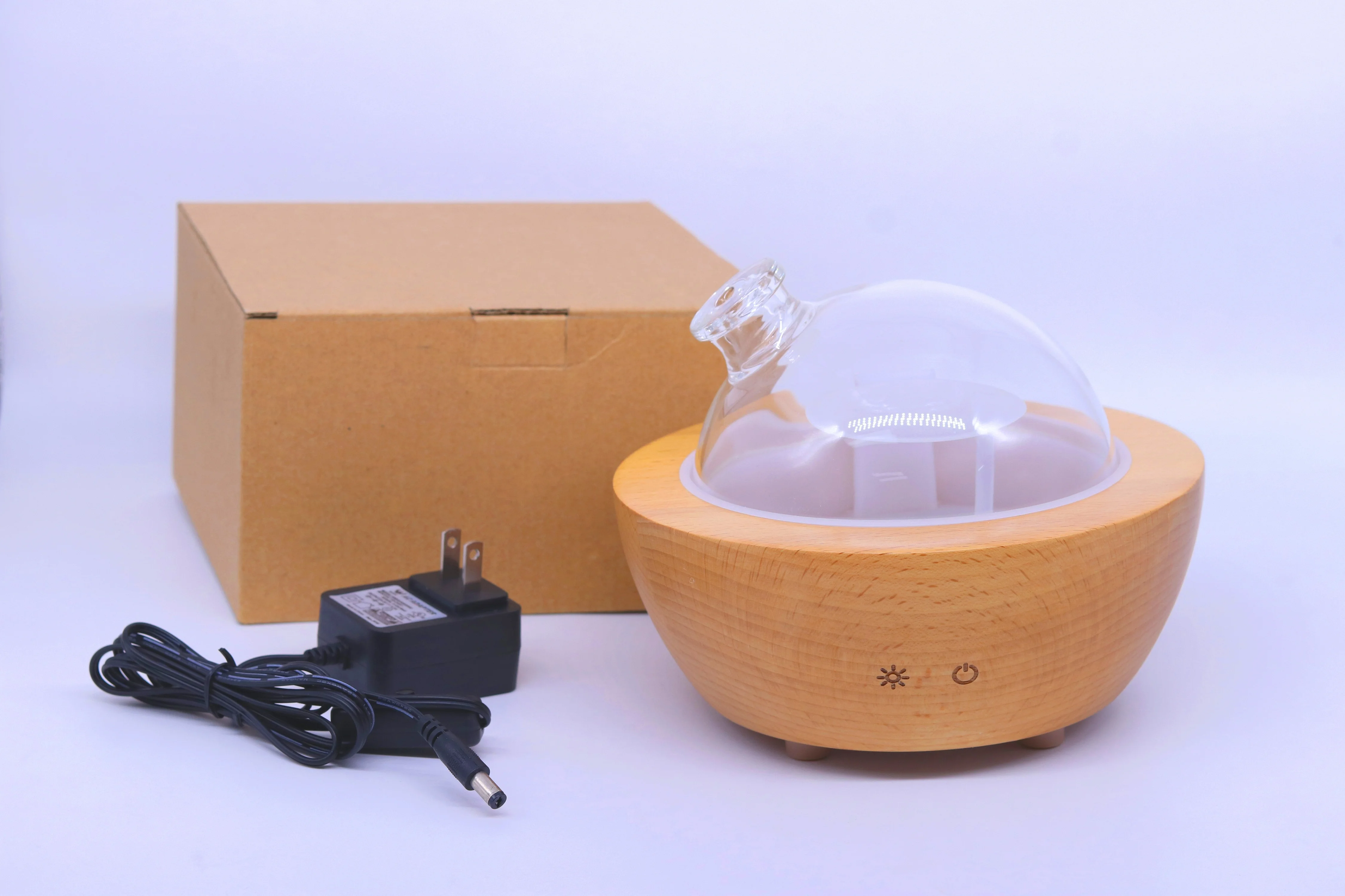 Wood and Glass Nebulizing Waterless Diffuser - Natural Aromatherapy