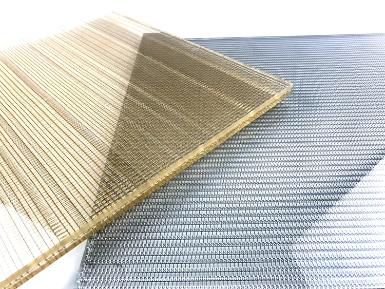 Copper/stainless Decorative Glass Laminated Mesh For Metal Design - Buy ...