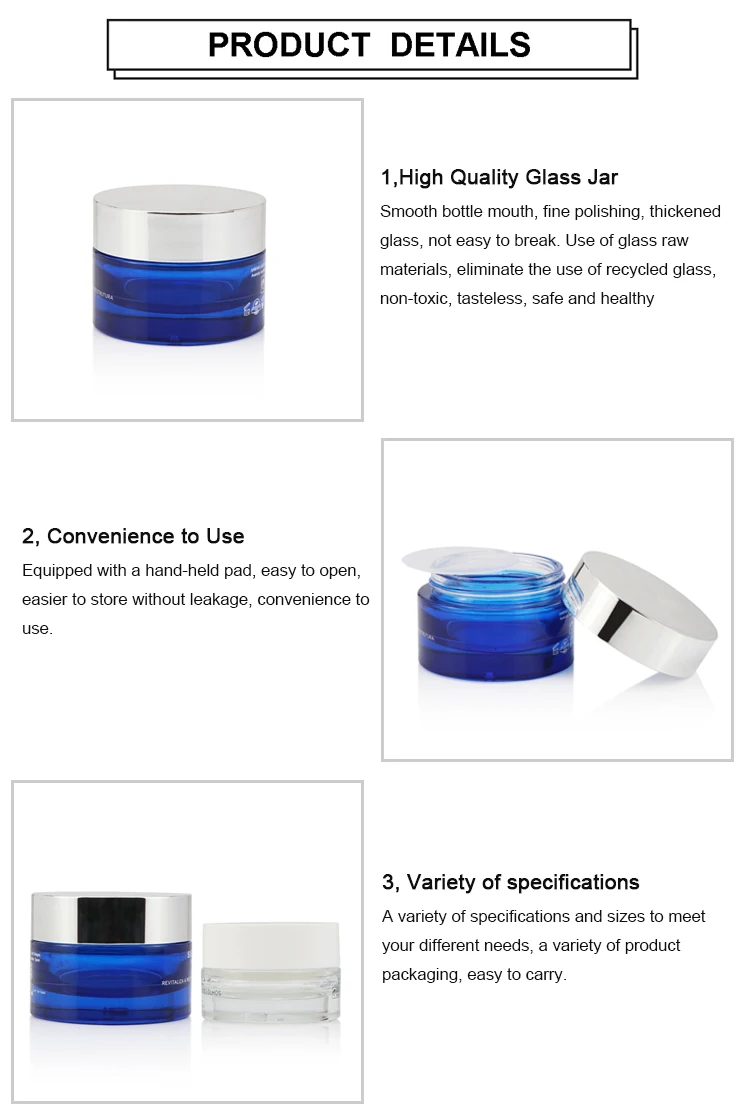 Transparent Cosmetic Packaging Skincare Jar 15g 50g Round Thick Bottom ...