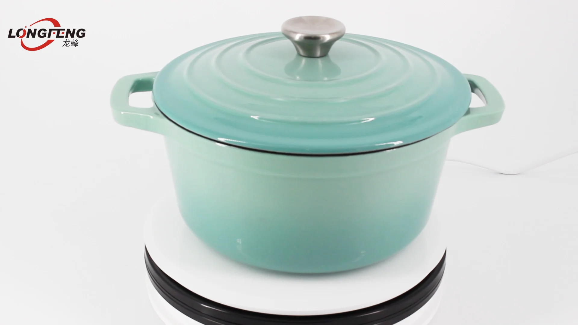 Green Enameled Cast Iron Casserole Kitchen Round Cooking Pot Set - Buy ...