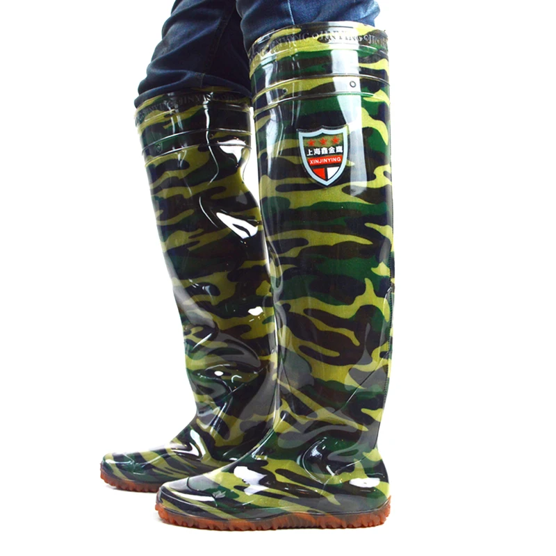 Men's Natural Rubber Boots Farming Rain Boots Fashionable Non-slip ...