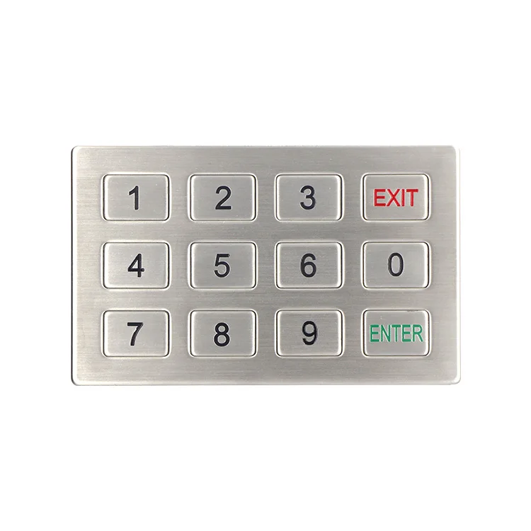 3x4 12 Buttons Illuminated Payphone Keypad - IP65 Waterproof