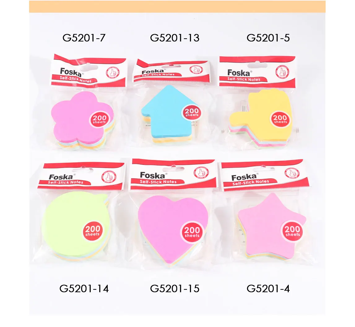 Foska Memo Pads - Colorful, Self-Adhesive Sticky Notes