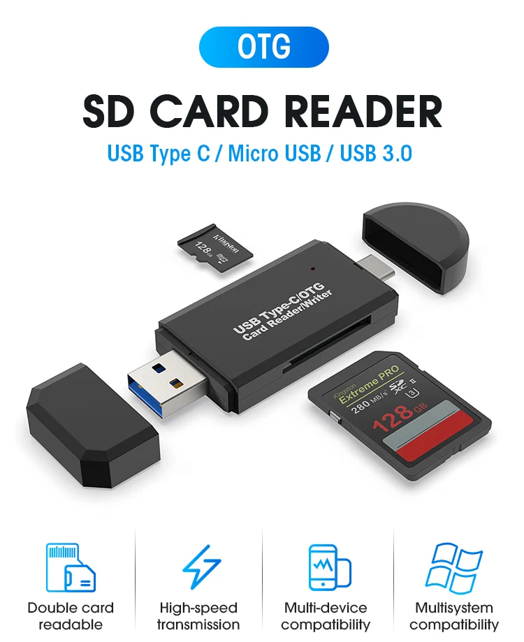 Factory Supply Magnetic Card Otg Reader Usb 2.0 Multi-function Card ...