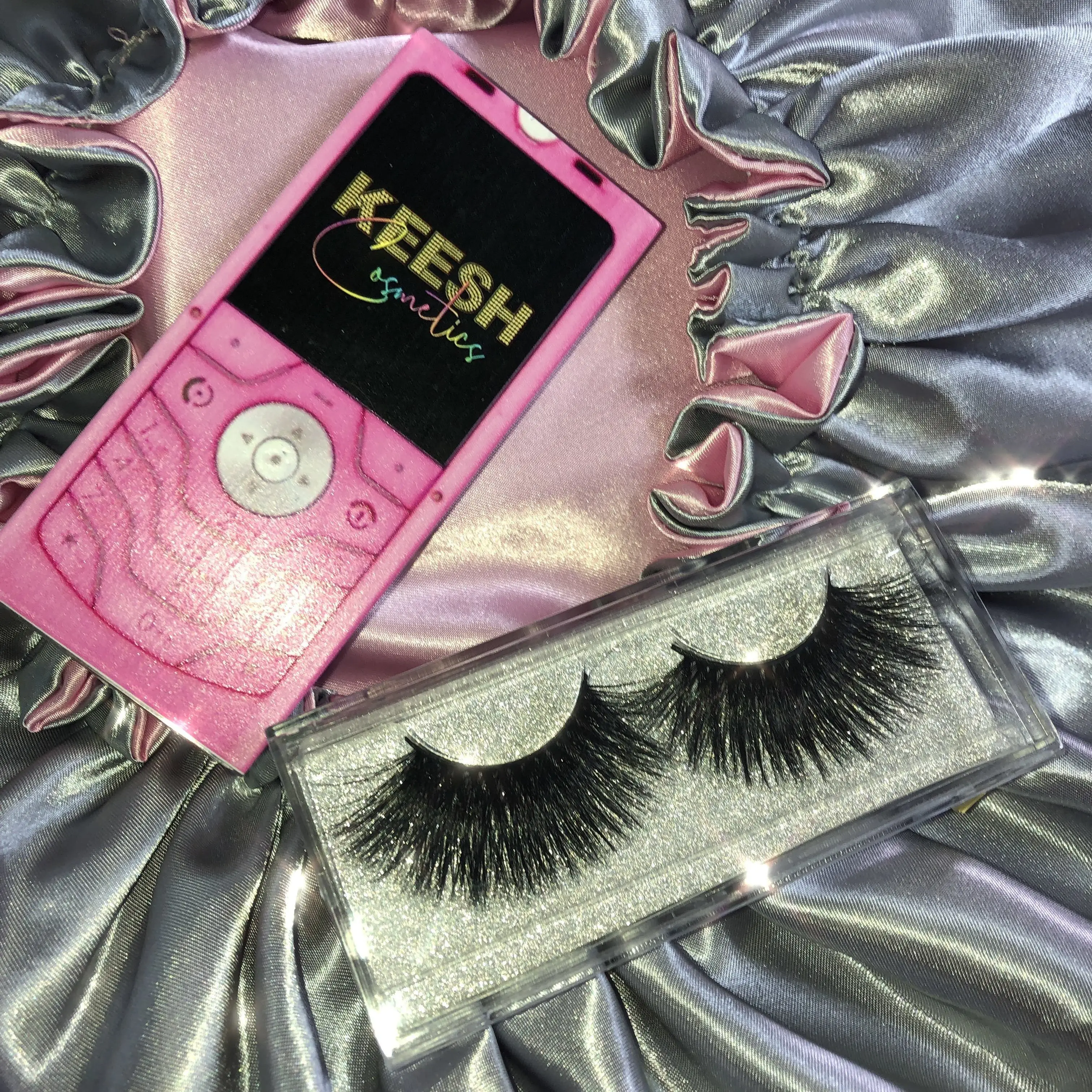 Wholesale Mink Lash With Custom Call Phone Pattern Eyelash Packaging ...
