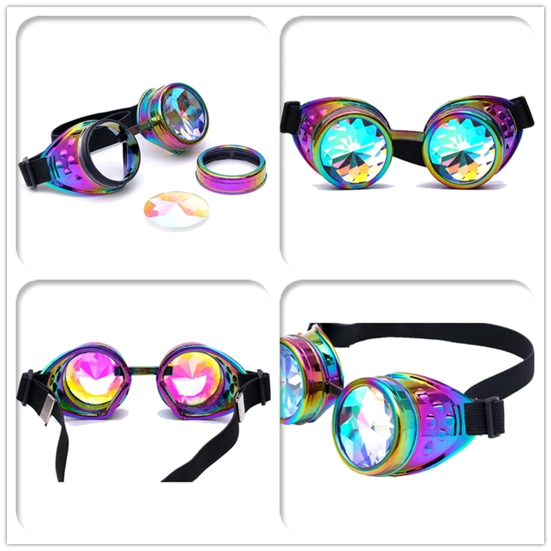Steampunk Goggle Rainbow Diffraction Goggles Raves Edm Festivals Light ...