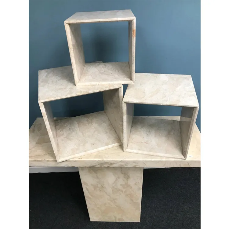 Modern Marble Cubic Block Side Table - Unique & Stylish