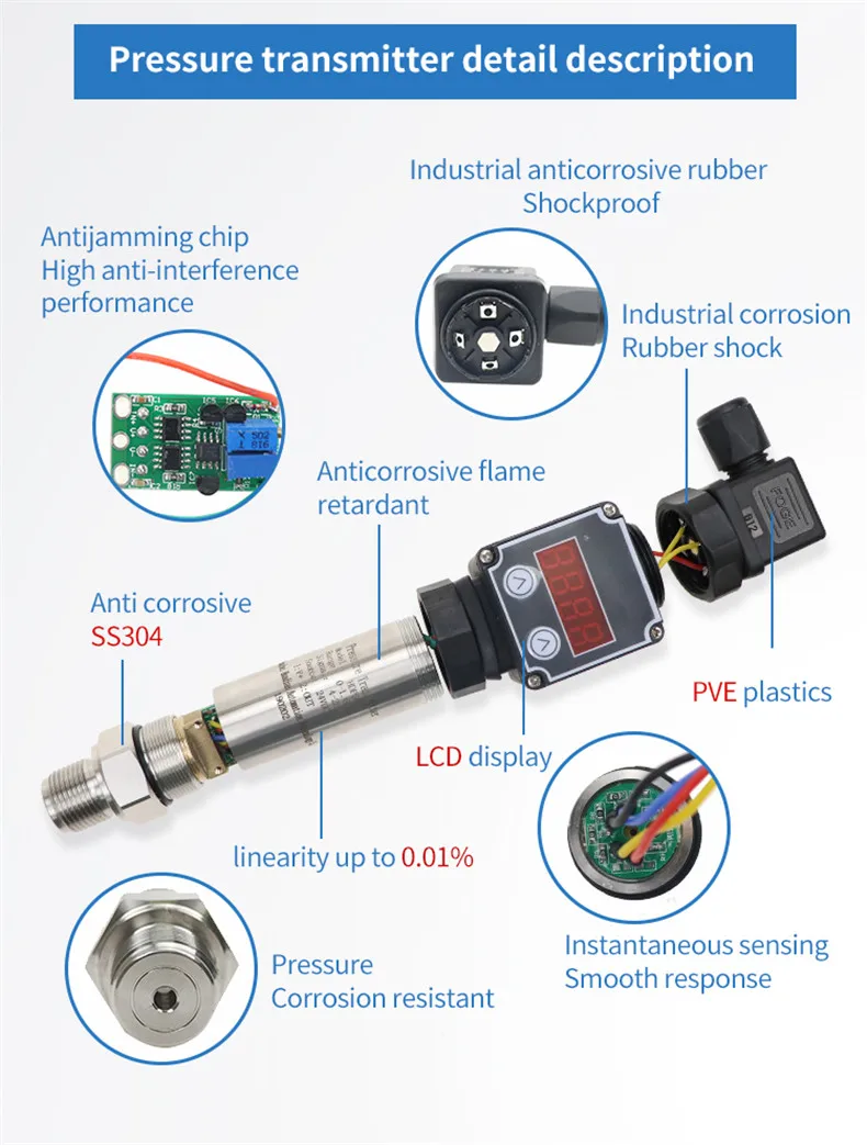 Small Rs485 Modbus Small Pressure Transmitter For Hydraulic System ...