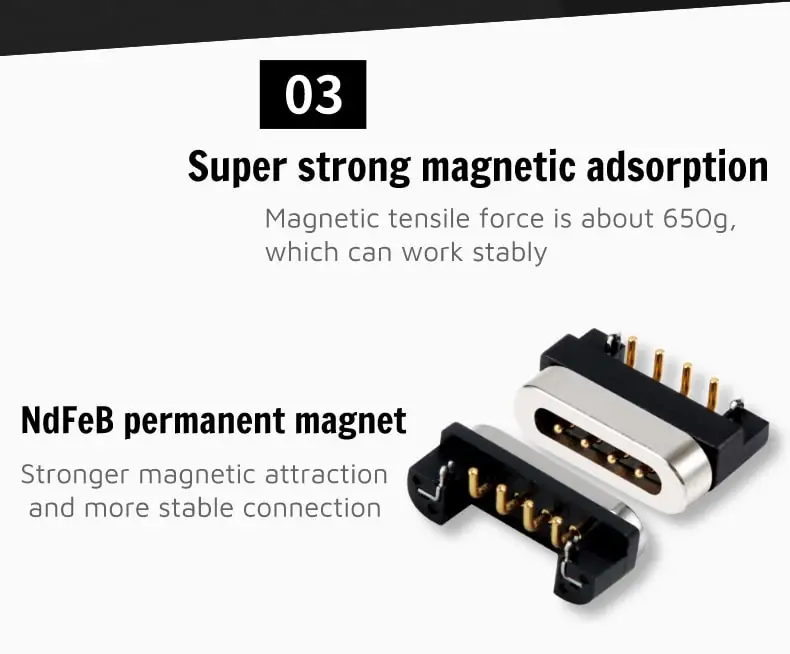 Hytepro Right Angle Pcb Mount 4pin Pogo Pin Magnetic Charging Self ...