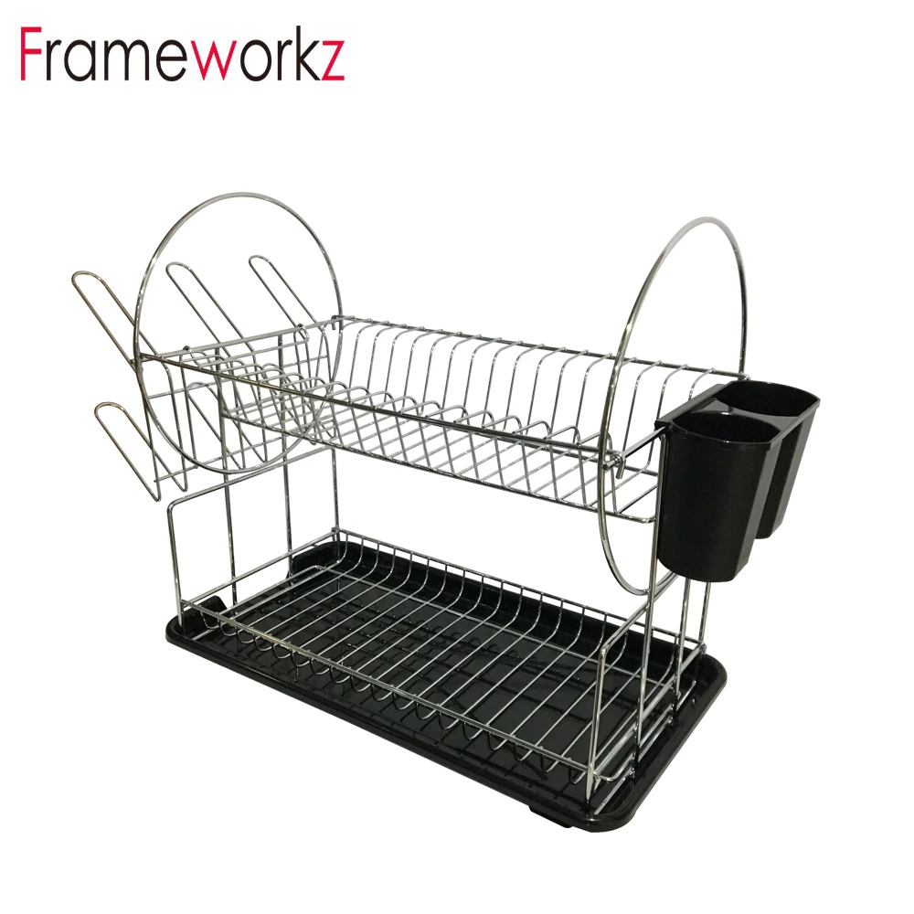 3 Tier Metal Kitchen Corner Dish Drainer Shelf - Versatile & Durable